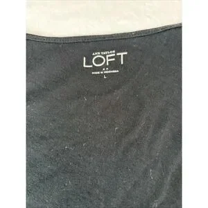 LOFT | Tops | Ann Taylor Loft Top Womens L Black Stripe Sleeveless Lace ...